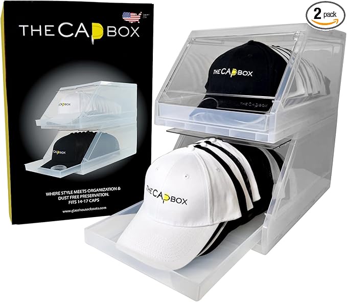 Glasshouse CapBox & Double Door ShoeBoxes Premium Hat Rack & Shoe Box ...
